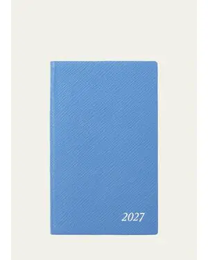 Smythson 2027 Panama Leather Weekly Agenda With Pocket - Blue
