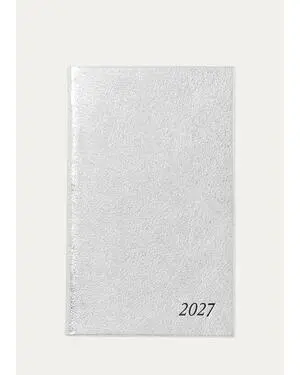 Smythson Panama 2027 Weekly Journal In Metallic Leather - Silver