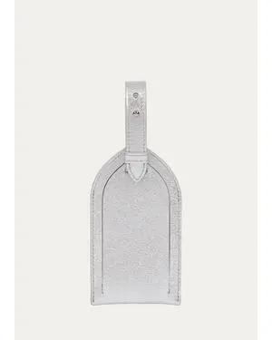 Smythson Leather Luggage Tag - Silver
