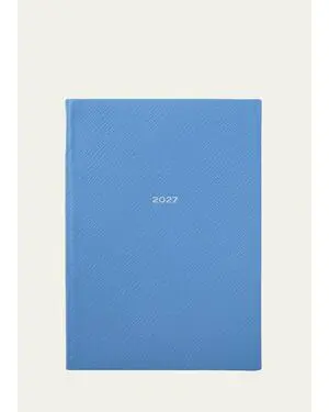Smythson 2027 Soho Weekly Agenda In Panama Leather - Blue