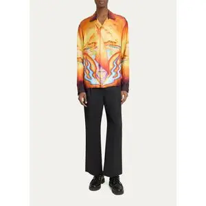 Casablanca Printed Silk Camp Shirt