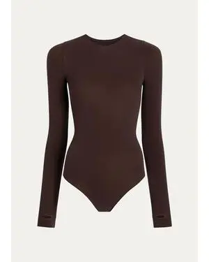 Commando Ballet Long-sleeve Crewneck Bodysuit - Espresso