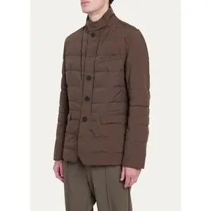 Herno Quilted Stand-collar Jacket - Brown