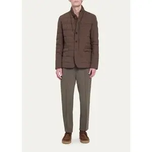 Herno Quilted Stand-collar Jacket - Brown