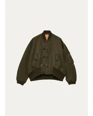 JW Anderson Oversized Curved Bomber Jacket - Green