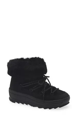 Pajar Galaxy Waterproof Bootie With Genuine Shearling Trim - Black