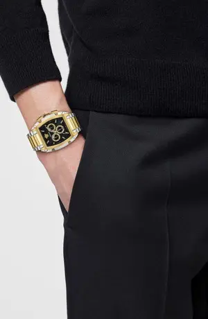 Versace Dominus Chronograph Tonneau Two-tone Bracelet Watch
