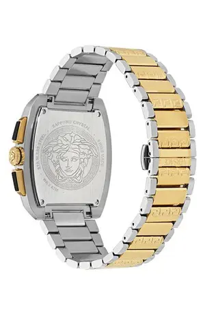 Versace Dominus Chronograph Tonneau Two-tone Bracelet Watch