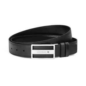 Montblanc Sartorial Leather 35mm Plate Buckle Belt - Black