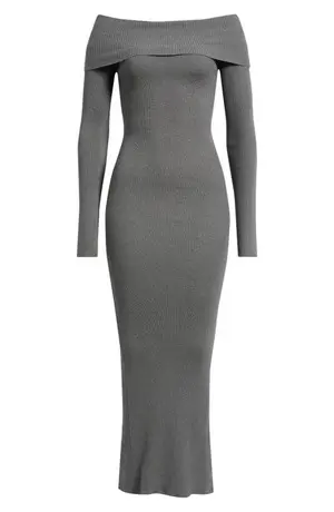 Princess Polly Phylis Off The Shoulder Ribbed Maxi Dress