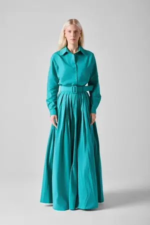 LE FAFO Taffeta Shirt & Skirt Suit
