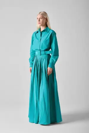 LE FAFO Taffeta Shirt & Skirt Suit