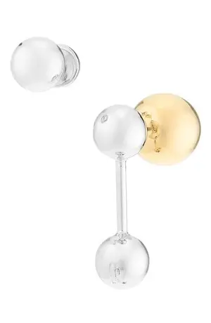 Rabanne Punk Mismatched Mixed Metal Orb Earrings