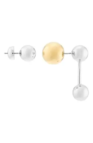 Rabanne Punk Mismatched Mixed Metal Orb Earrings