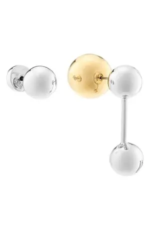 Rabanne Punk Mismatched Mixed Metal Orb Earrings