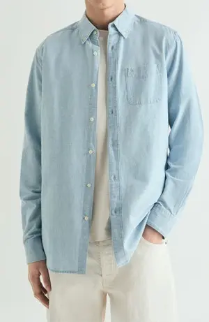SCALPERS Regular Fit Embroidered T-shirt - Lightdenim