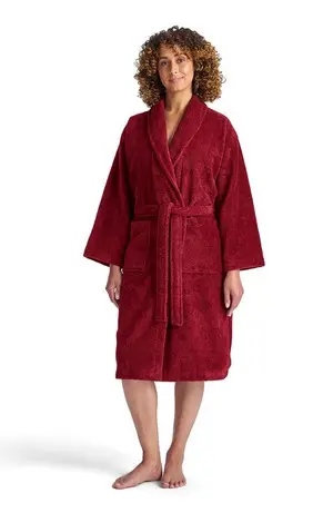 CHRISTY Supersoft Cosy Microvelour Soft Bath Robe Brick Red