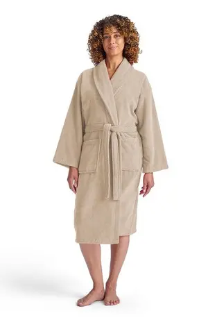CHRISTY Supersoft Cosy Microvelour Soft Bath Robe Pebble