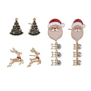 HALLMARK 3-pair Earring Setsanta - Red