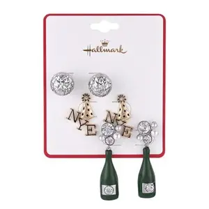HALLMARK 3-pair Earring Setnew Year's Eve