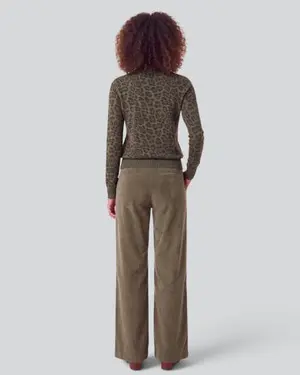 LORDS OF HARLECH Merino Silk Cashmere Turtleneck Sweater - Leopard Sage