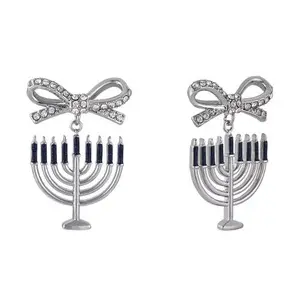 HALLMARK Menorah Statement Earrings - Blue