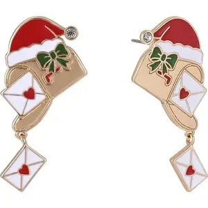 HALLMARK Santa Mail Statement Earrings - Red