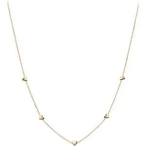 ANA LUISA Solid Yellow Heart Station Necklace - Gold