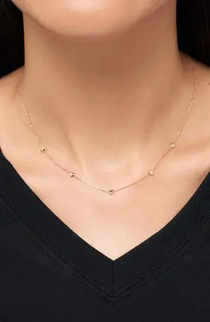 ANA LUISA Solid Yellow Heart Station Necklace