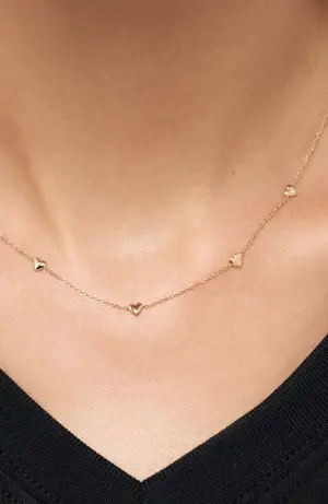 ANA LUISA Solid Yellow Heart Station Necklace