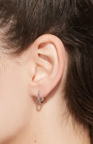 ANA LUISA Sterling Elongated Mini Hoopsrox Mini