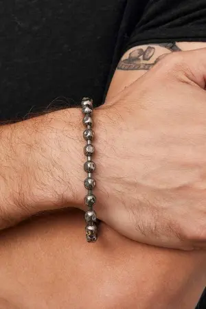 ORADINA Axis Bead Bold Bracelet In Sterling