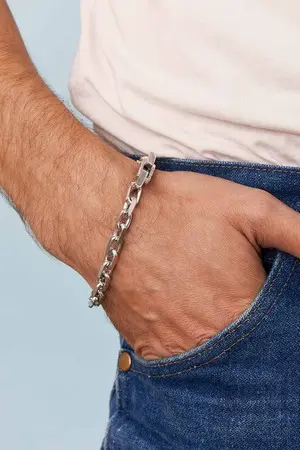 ORADINA Captain Link Statement Bracelet In Sterling