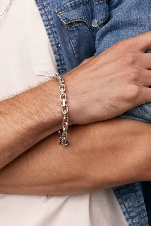 ORADINA Captain Link Statement Bracelet In Sterling