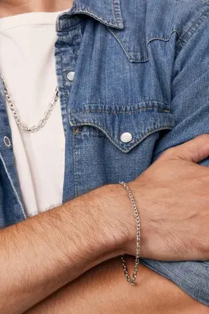 ORADINA Captain Link Layering Bracelet In Sterling