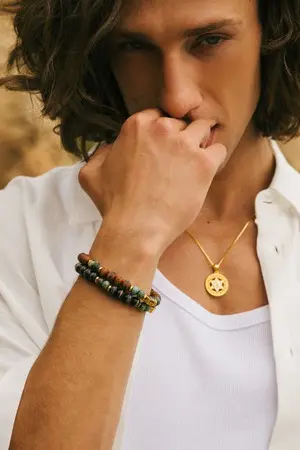 SEVEN SAINTS Obsidian Nomad Bracelet