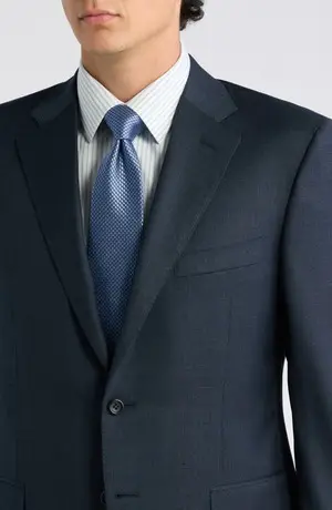 Canali Siena Regular Fit Plaid Wool Suit