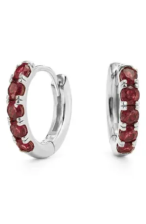 MARLYN SCHIFF Cubic Zirconia Huggie Hoop Earrings
