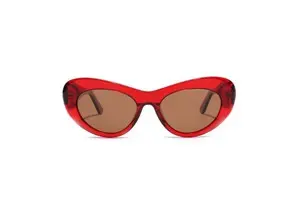 PEUGEOT Solara51mm Cat Eye Polarized Sunglasses - Ruby Red Warm Brown