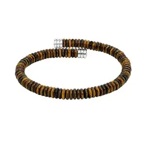 LINK UP Semi-precious Disc Beaded Flex Bracelet