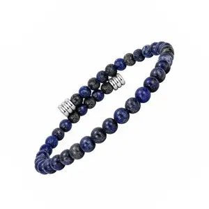 LINK UP Semi-precious Beaded Flex Bracelet - Blue