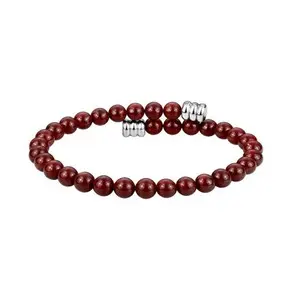 LINK UP Semi-precious Beaded Flex Bracelet - Red