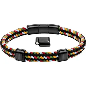 LINK UP Braided Nylon Double Steel Bracelet - Multi