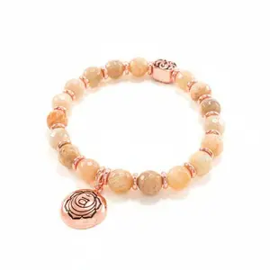 SEVEN SAINTS Sacral Chakra Activation Sunstone Bracelet - Rose