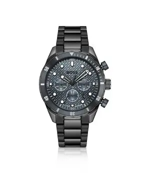 BOSS Chronomatix Black-plated Watch With Monogram-textured Dial - Assorted Pre Pack