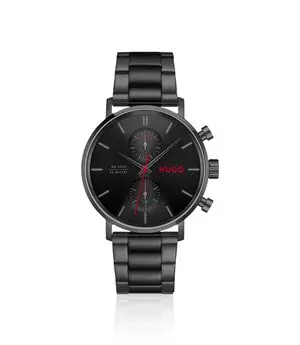 Hugo Takeoff Black-plated Watch With Black Dial - Assorted Pre Pack