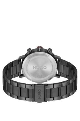 Hugo Takeoff Black-plated Watch With Black Dial