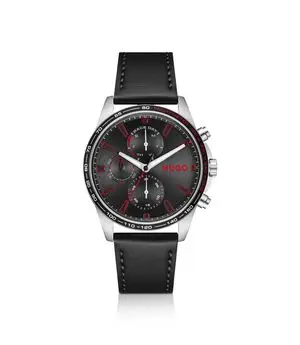 Hugo Drift Black-dial Watch With Black Leather Strap - Assorted Pre Pack