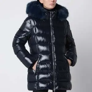 Moose Knuckles Celestia 3q Navy Nylon Down Jacket - Blue