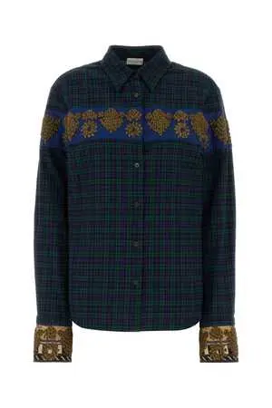 Dries Van Noten Embroidered Flannel Chloris Shirt - Multicolor